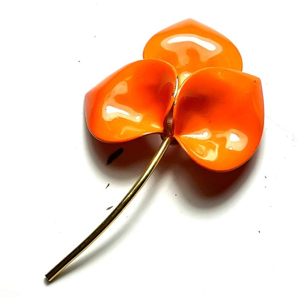 Jewelry | Vintage Orange Flower Brooch | Poshmark